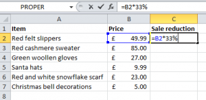 How to calculate percentage reduction using Excel formulas