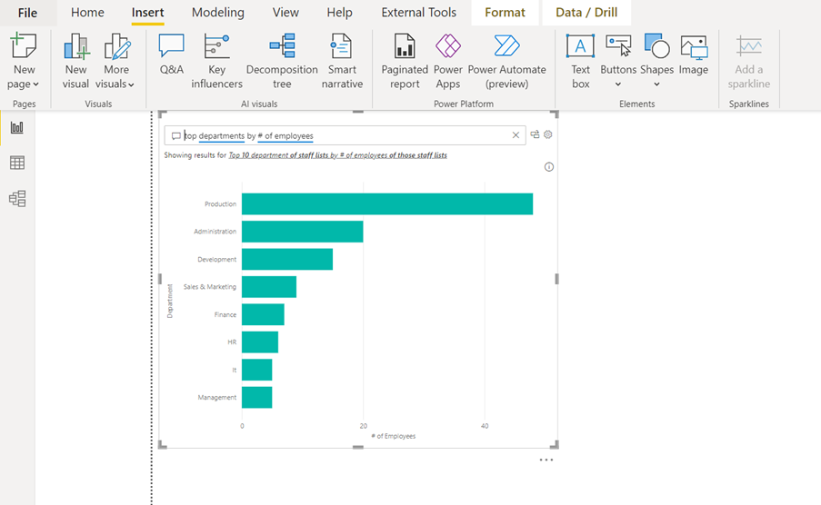 Power BI Artificial Intelligence Visuals Part 1 – Q&A